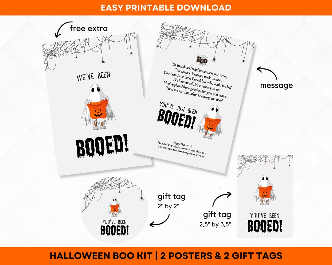 Youve Been Booed Printable for Halloween Game Sign, Weve Been Booed ...