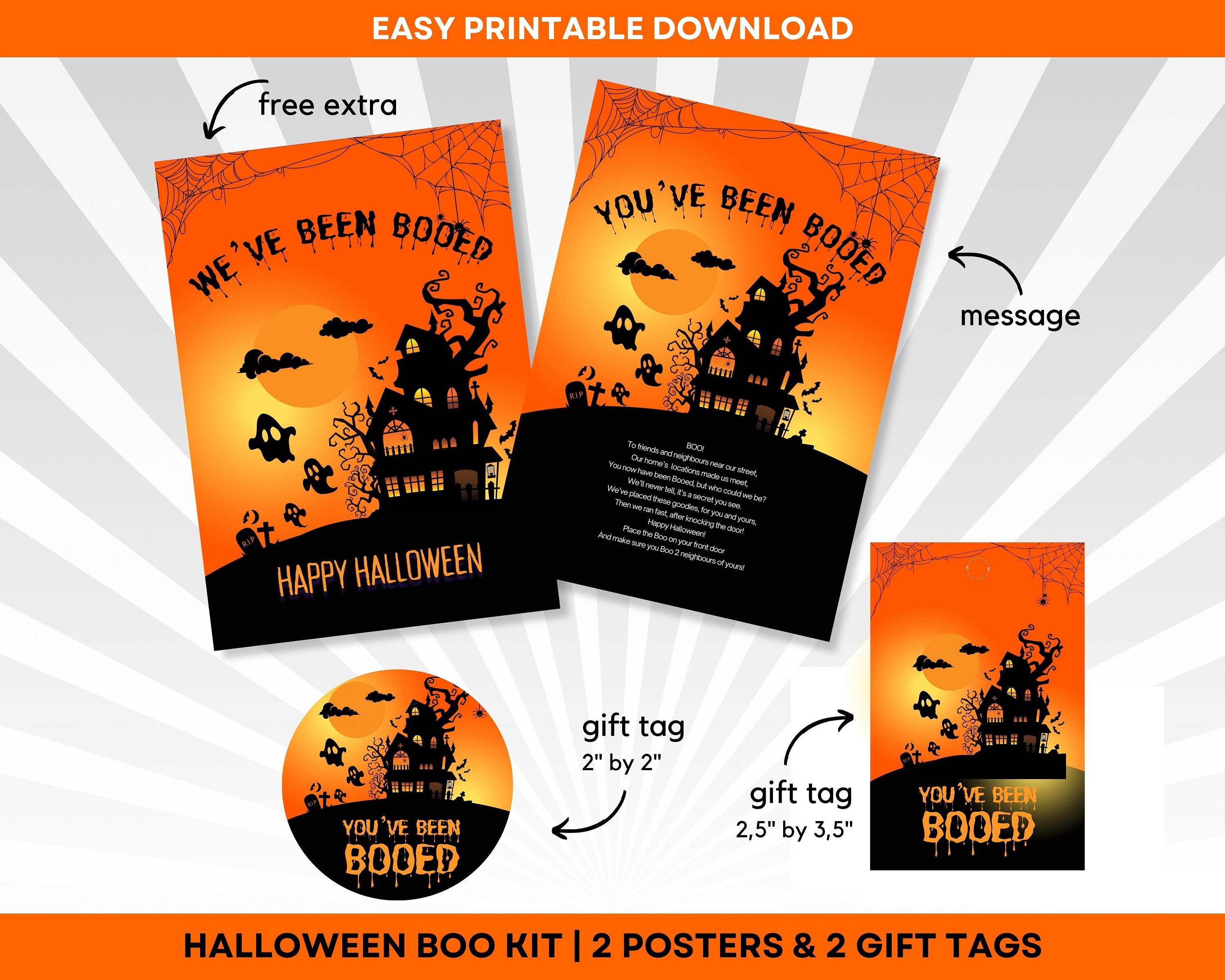 Youve Been Booed Printable for Halloween Game Sign Weve Been - Etsy