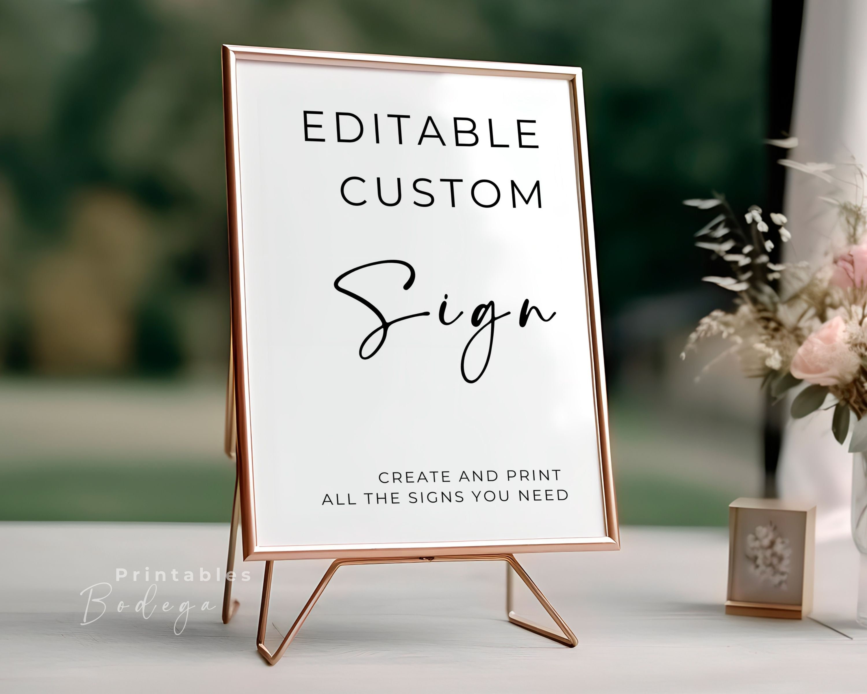Minimalist Custom Sign CANVA Template, Modern Wedding Sign ...