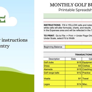 Golf Budget Spreadsheet - Printable Google Sheets - Etsy
