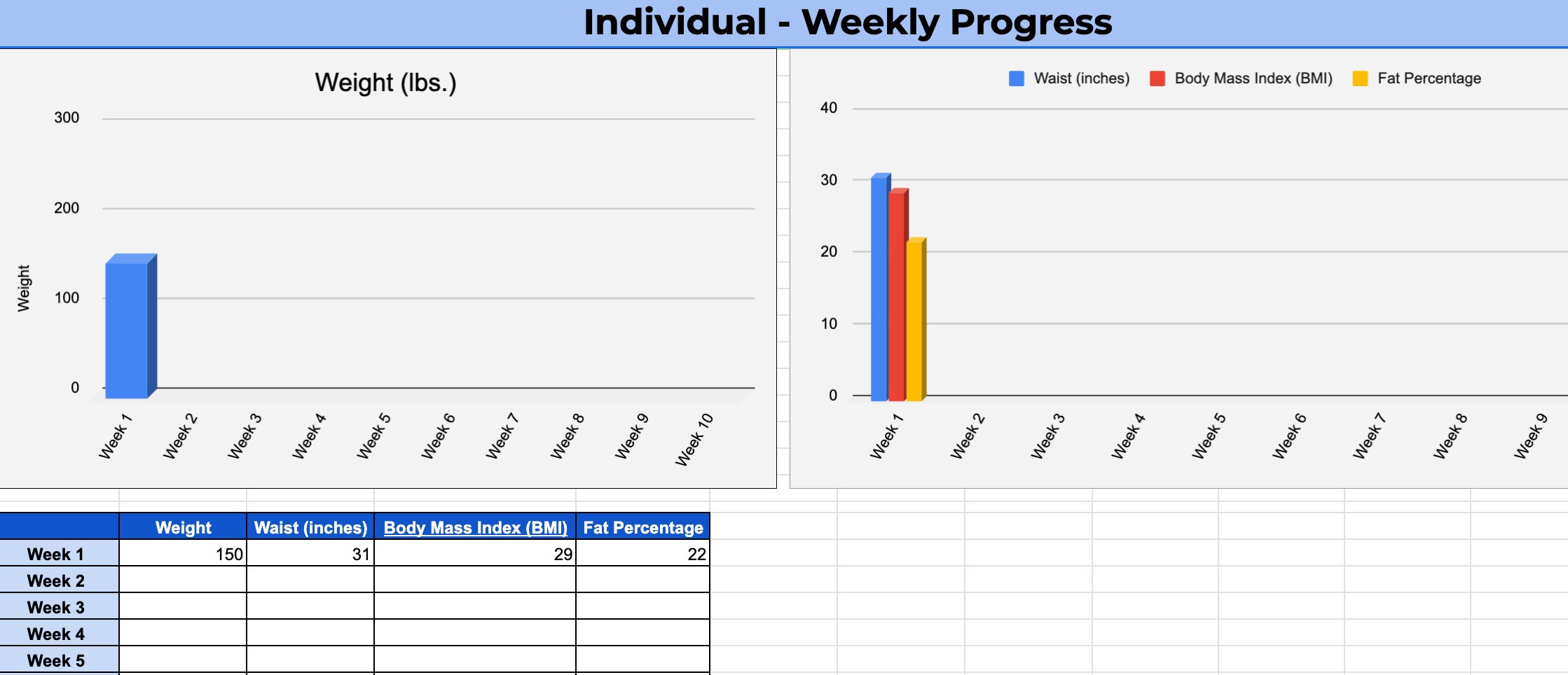 75 Hard Challenge Template individual Version A Google Fitness Tracker ...