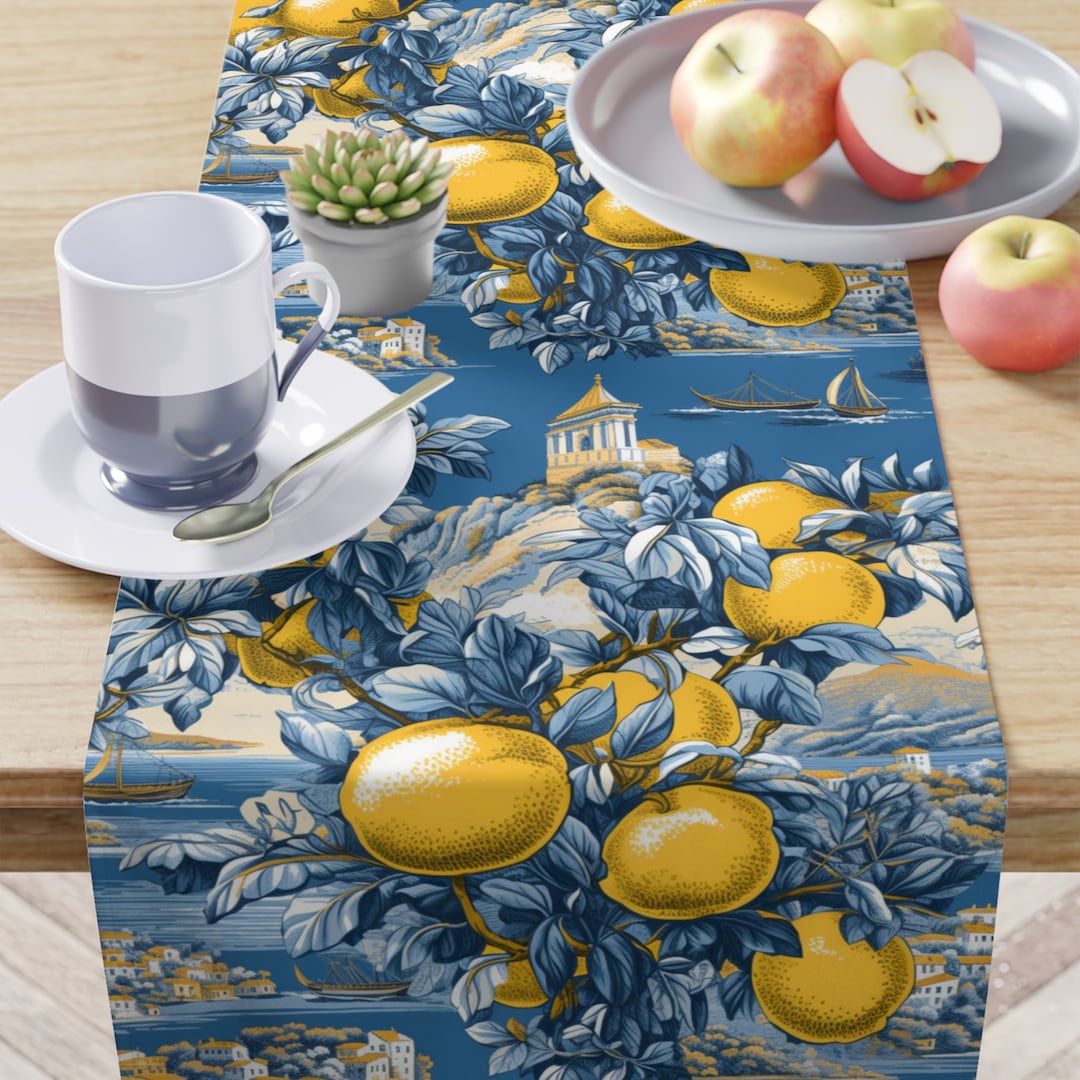 Italian Coastline Amalfi Coast Design Table Runner Kitchen - Etsy