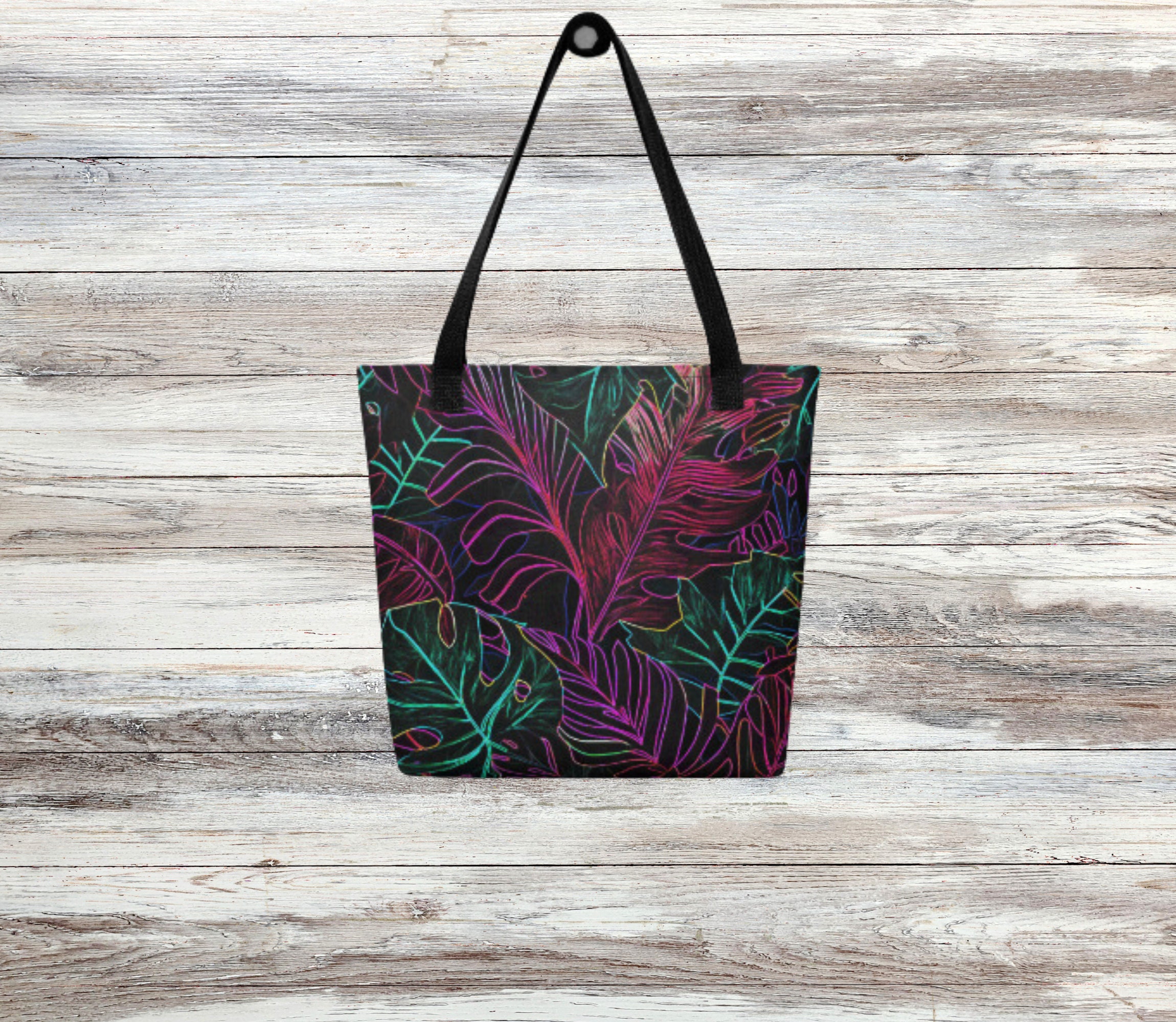Tropical Jungle Print Tote Bag, Canvas Tote Bag, Shopping Bag, Book Bag ...