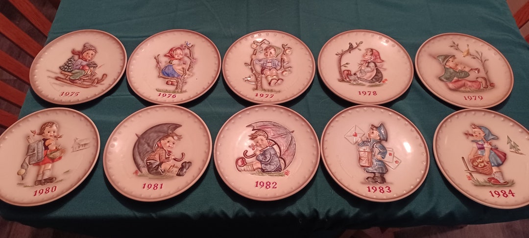 10 Vintage German Plates Hand Painted - Etsy