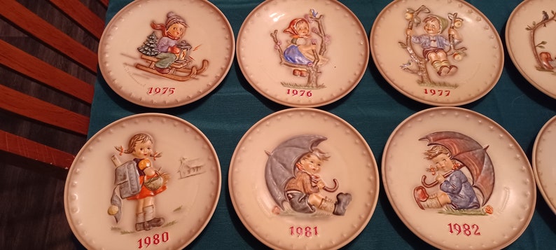 10 Vintage German Plates Hand Painted - Etsy