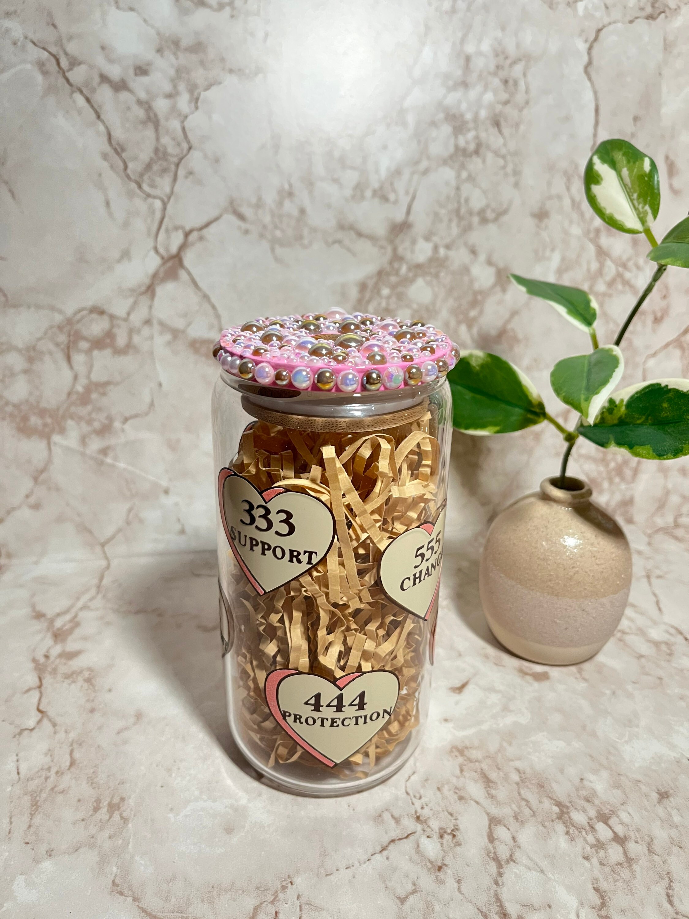 Angel Number 222 Custom Glass Cup Bling Cup 444 Bamboo - Etsy