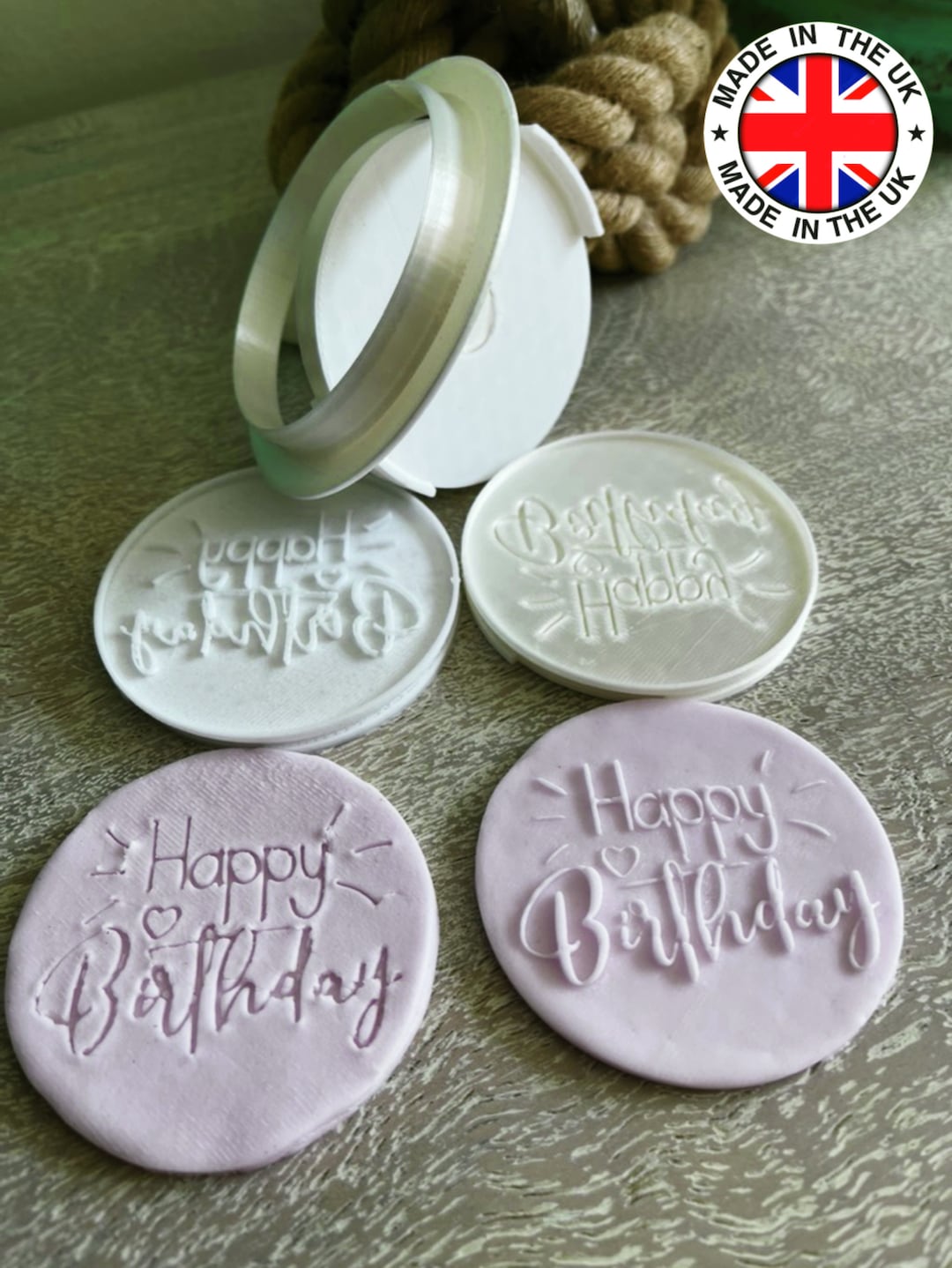 Print@home Happy Birthday Cookie Stamp Set - Cupcakes - Fondant Icing ...