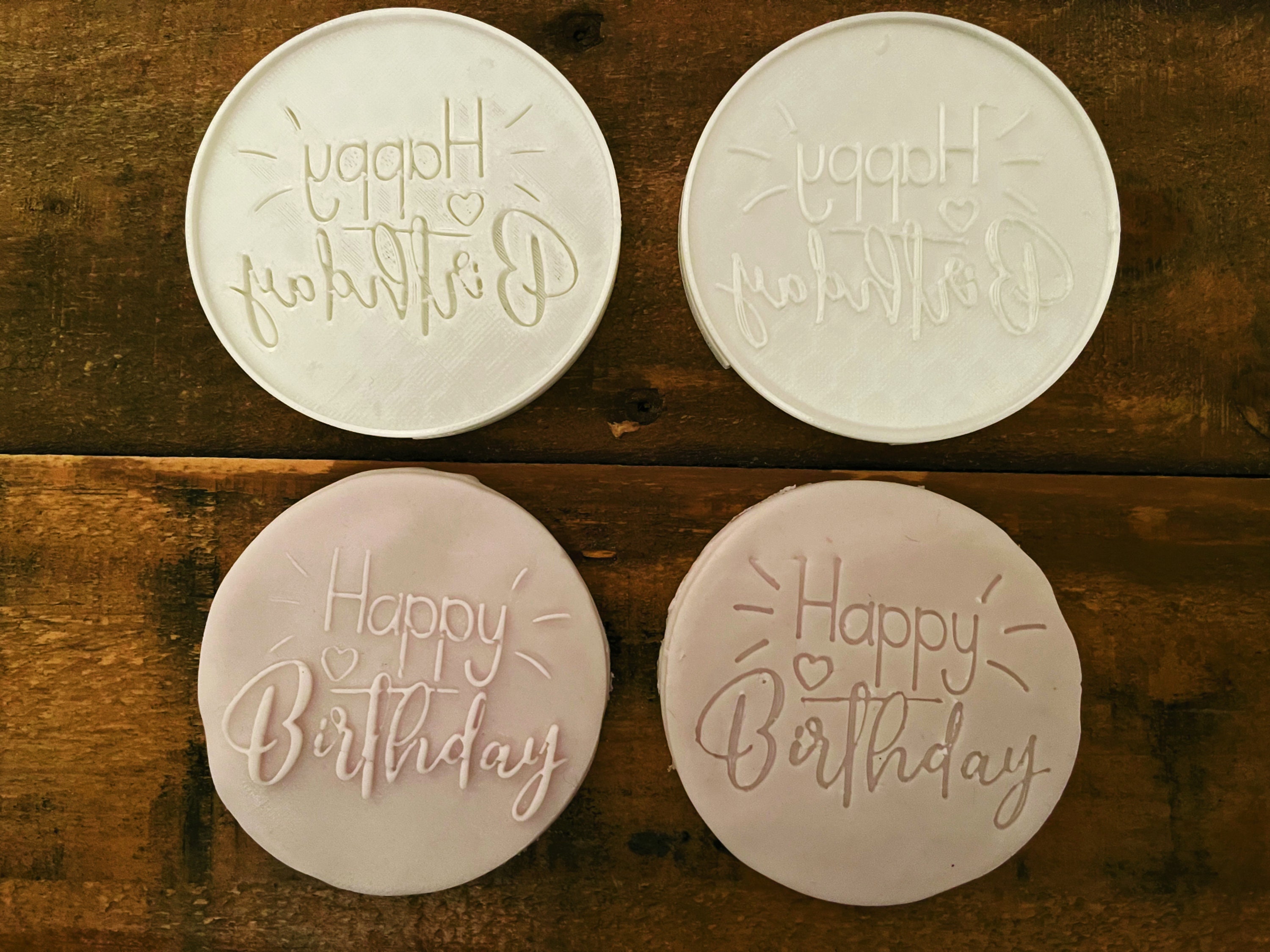 Print@home Happy Birthday Cookie Stamp Set - Cupcakes - Fondant Icing ...