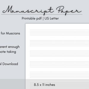 Printable Manuscript Paper - Etsy