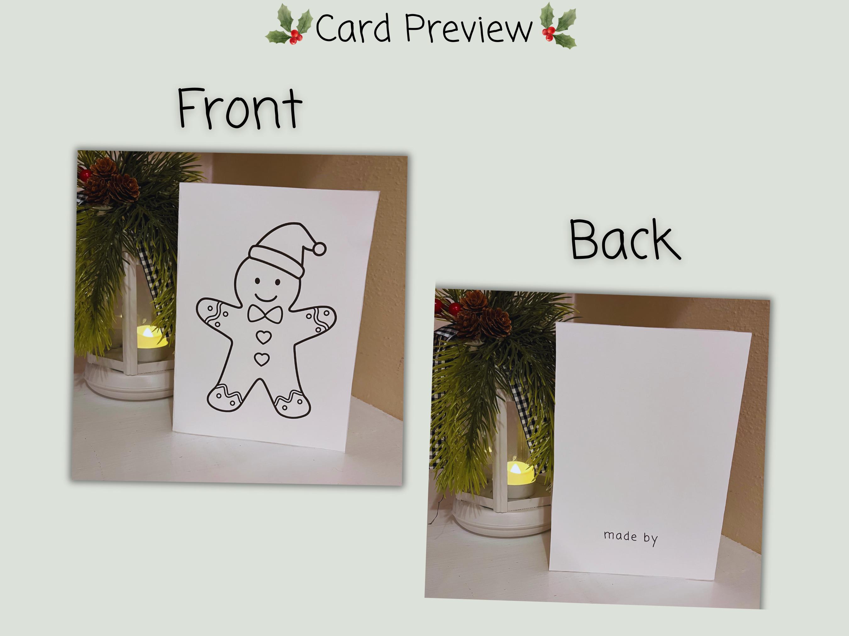 Printable Christmas Coloring Cards | Blank Inside | 5x7 Cards | Bonus ...