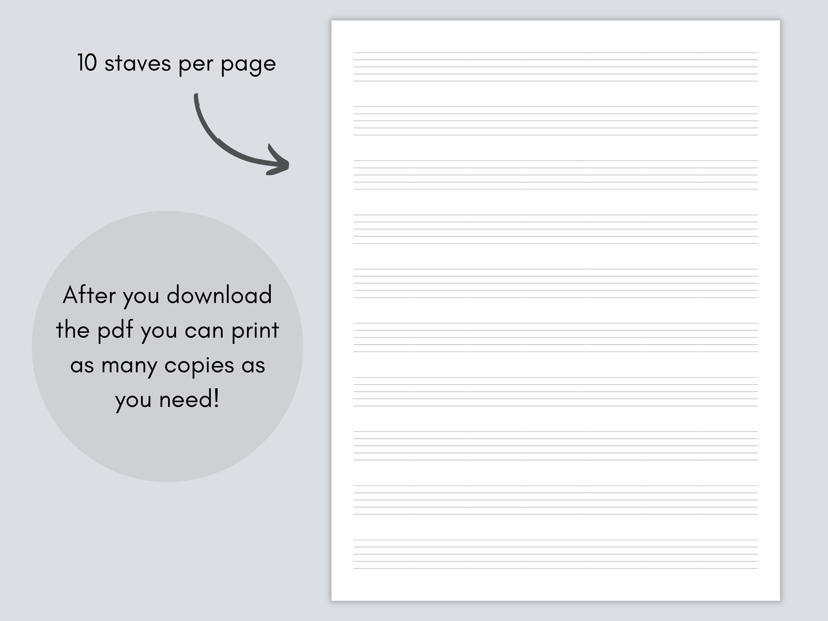 Printable Manuscript Paper - Etsy