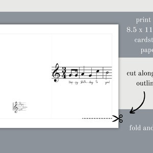 Printable Birthday Card | for Musicians | Blank Inside | Ink Friendly ...