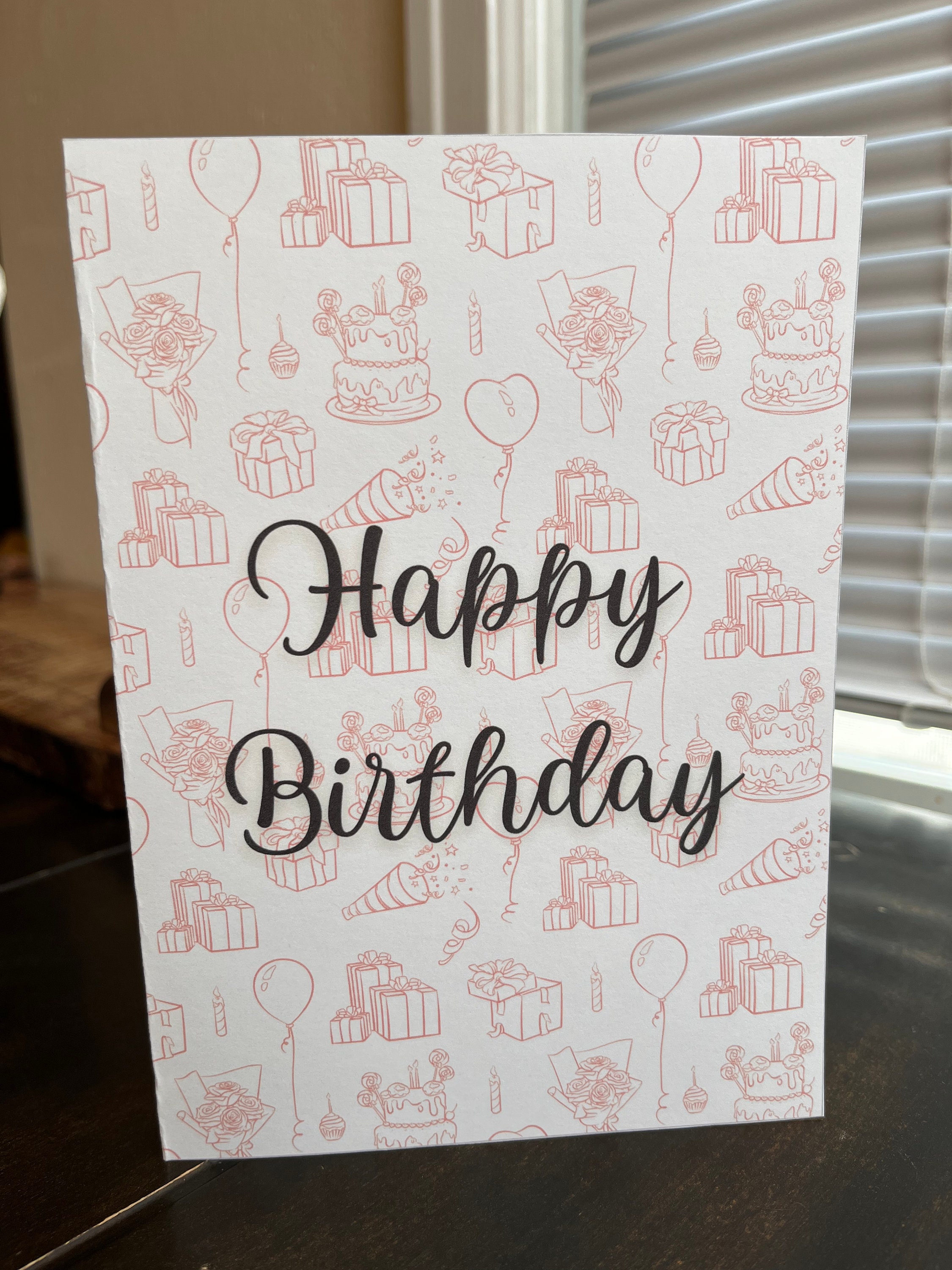 Printable Birthday Card Blank Inside Pink - Etsy