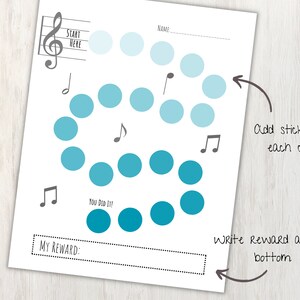 Printable Sticker Reward Charts | Piano Lessons | Music Lessons - Etsy