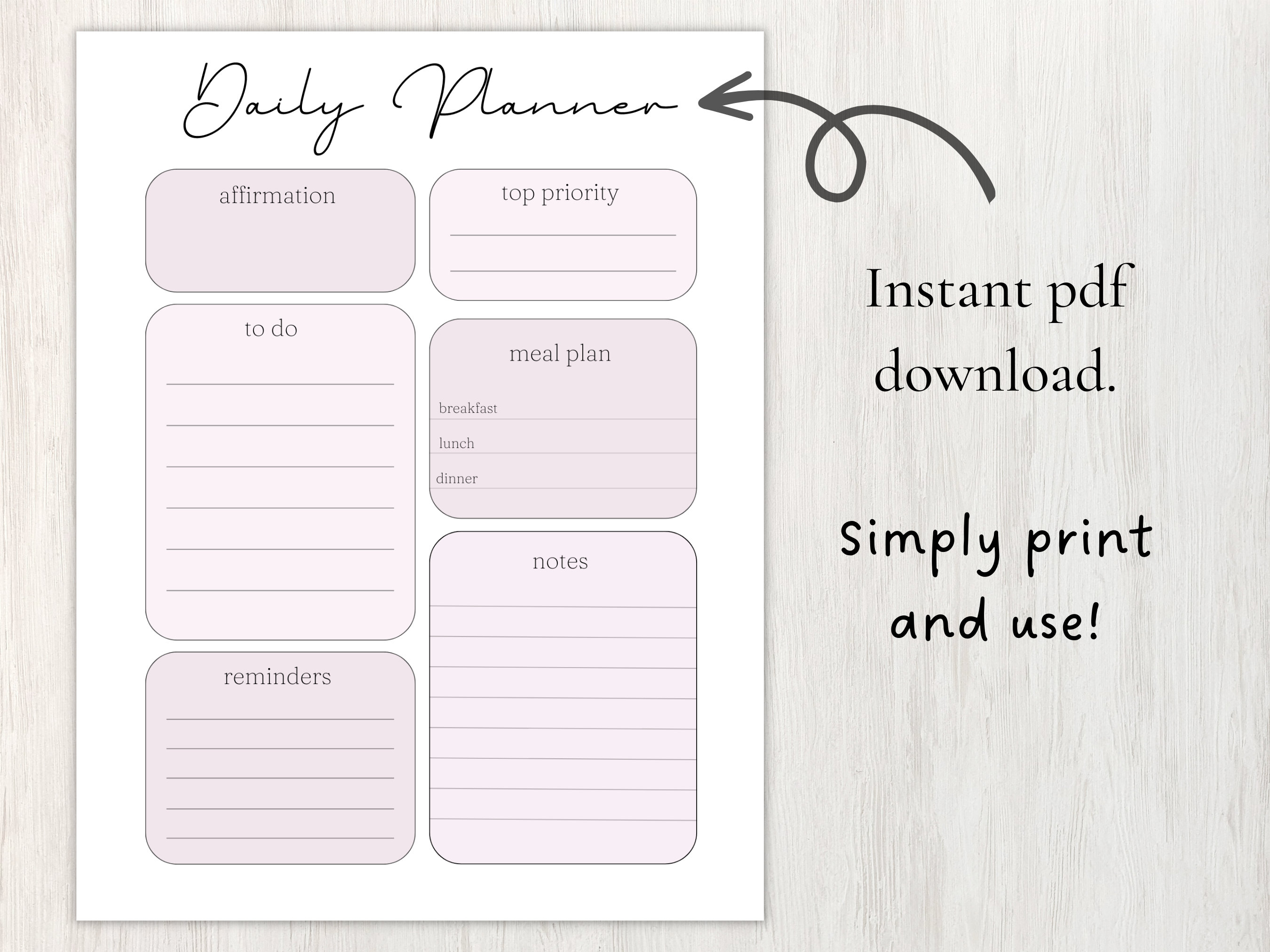 Printable Daily Planner - Etsy