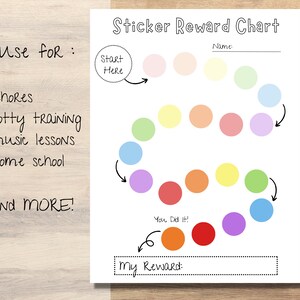 Printable Sticker Reward Charts | Includes FIVE COLORS | Sticker Charts ...