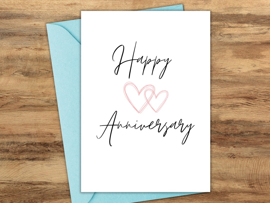 Printable Anniversary Card | Romantic Card | Blank Inside | Digital ...