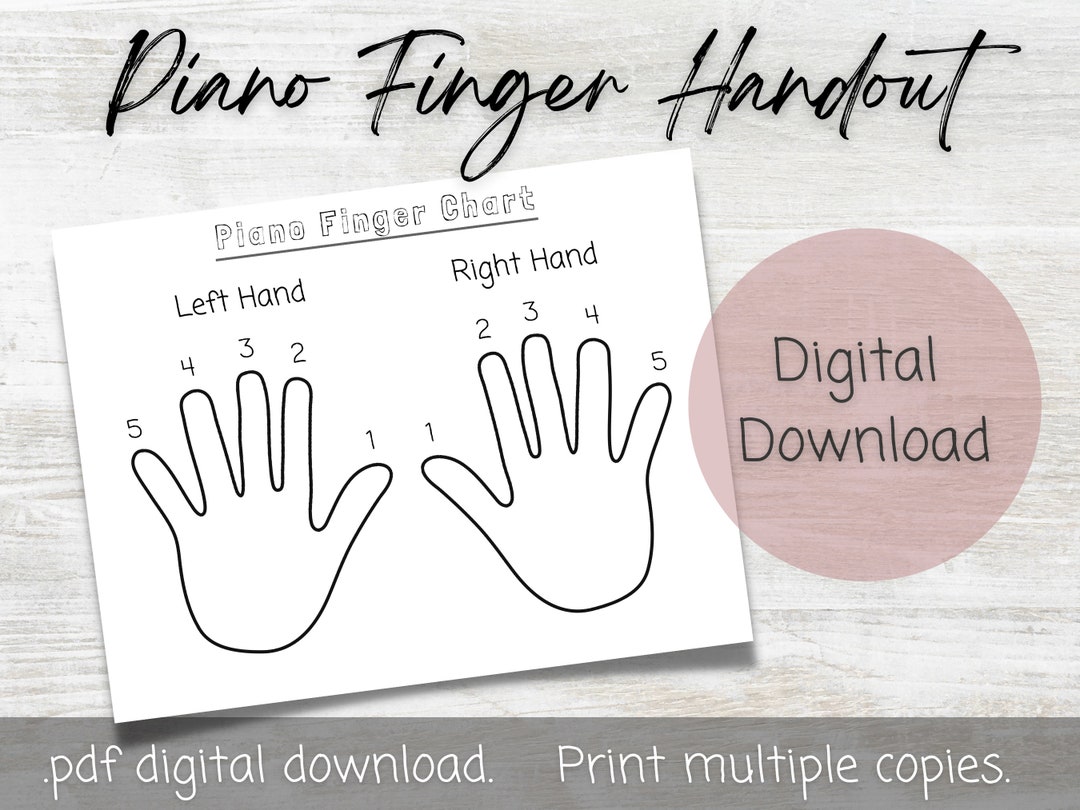 Printable Piano Finger Handout | Digital Download | 8.5 X 11 Inches - Etsy