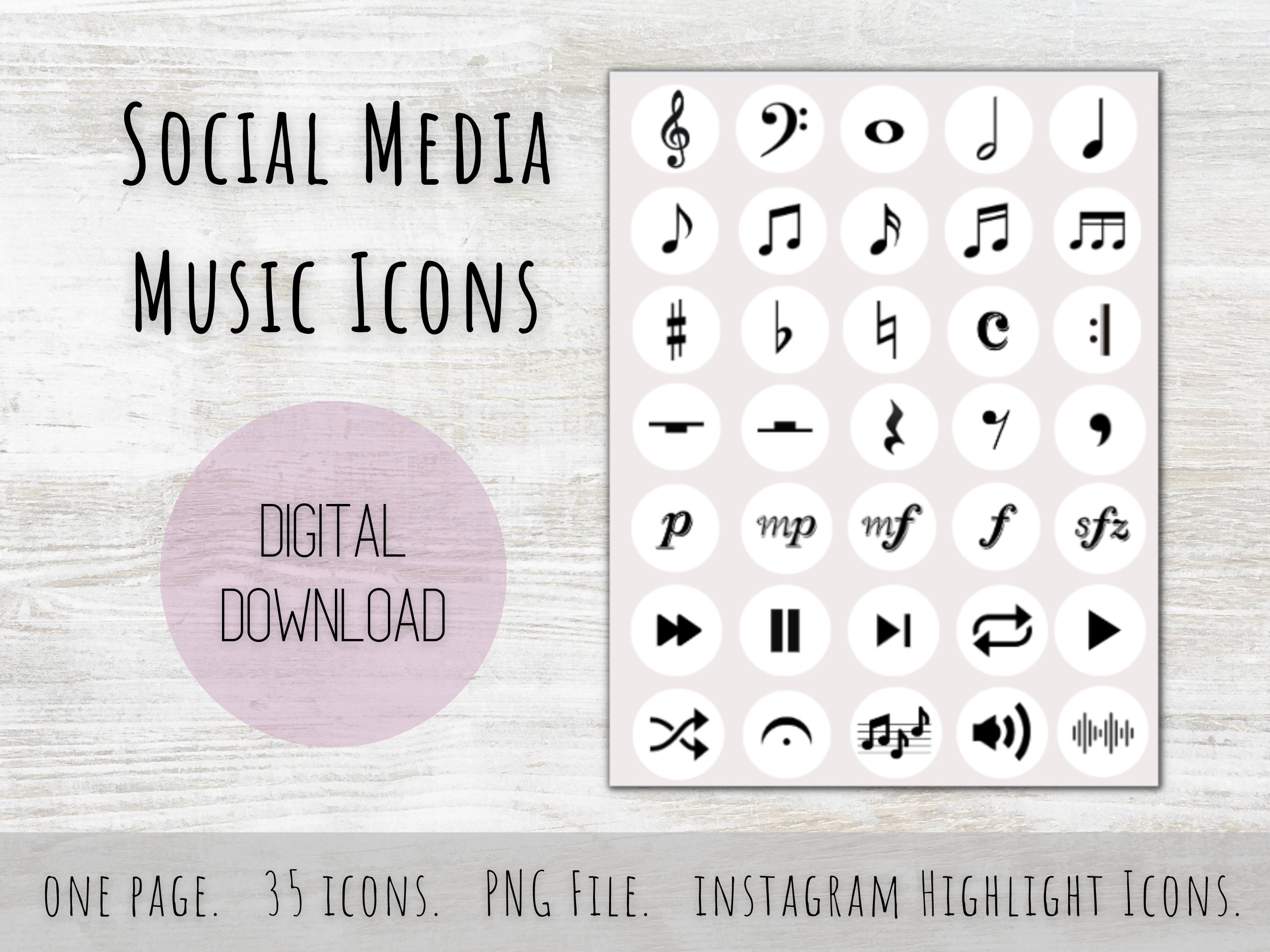 Music Icons | Social Media Icons - Etsy