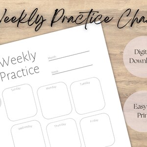 Printable Weekly Practice Chart | Digital Download | Music Practice - Etsy