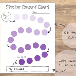 Printable Sticker Reward Charts | Includes FIVE COLORS | Sticker Charts ...
