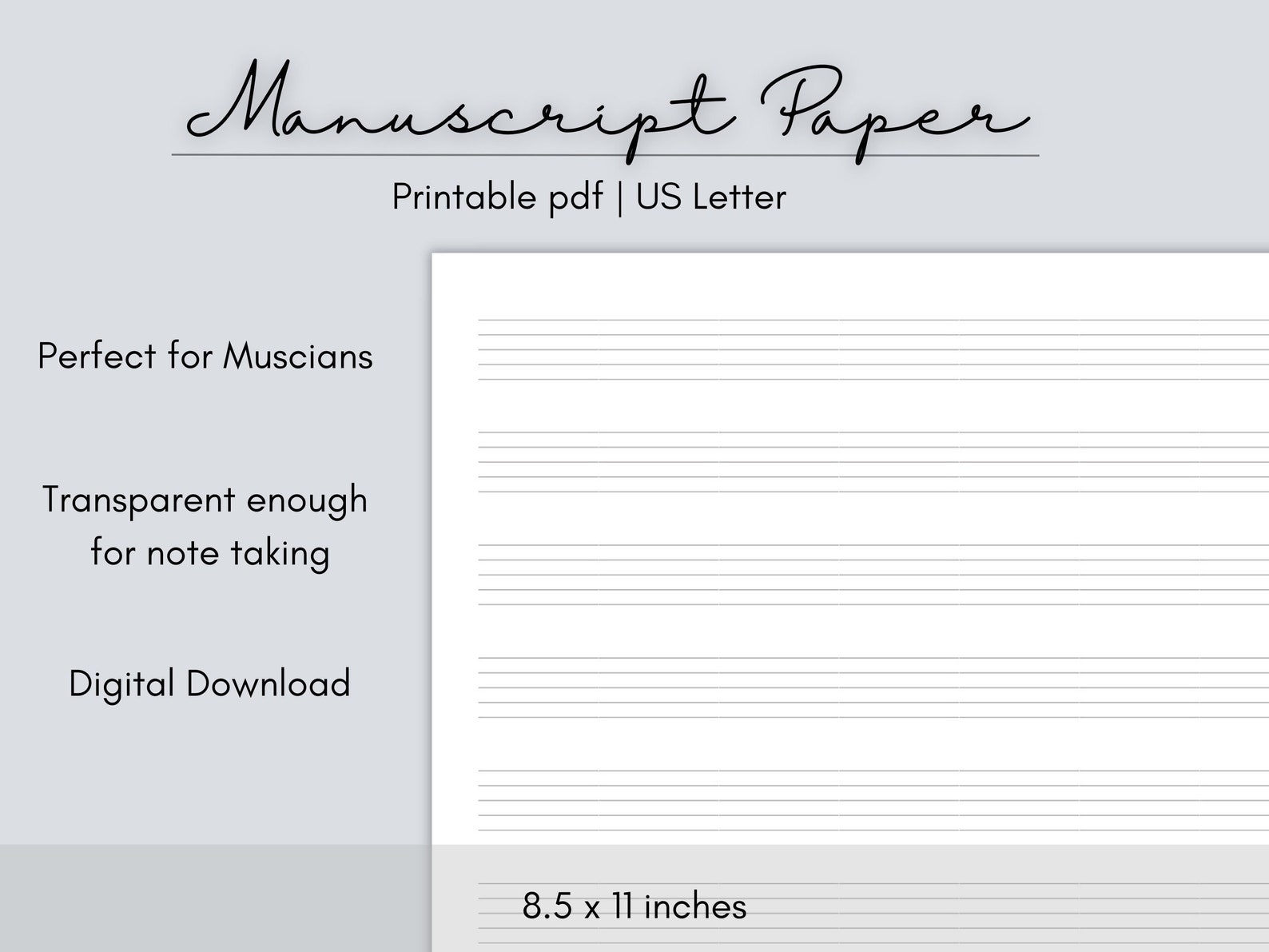 Printable Manuscript Paper - Etsy
