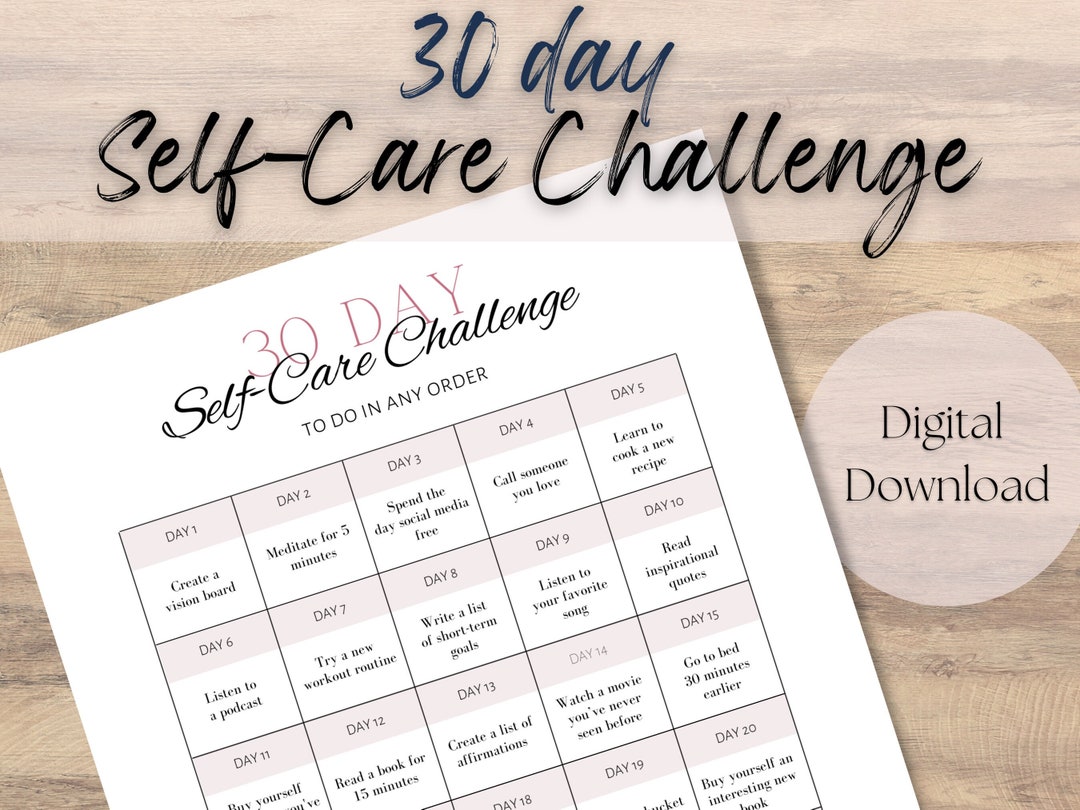 Printable 30 Day Self-care Challenge | Digital Download - Etsy