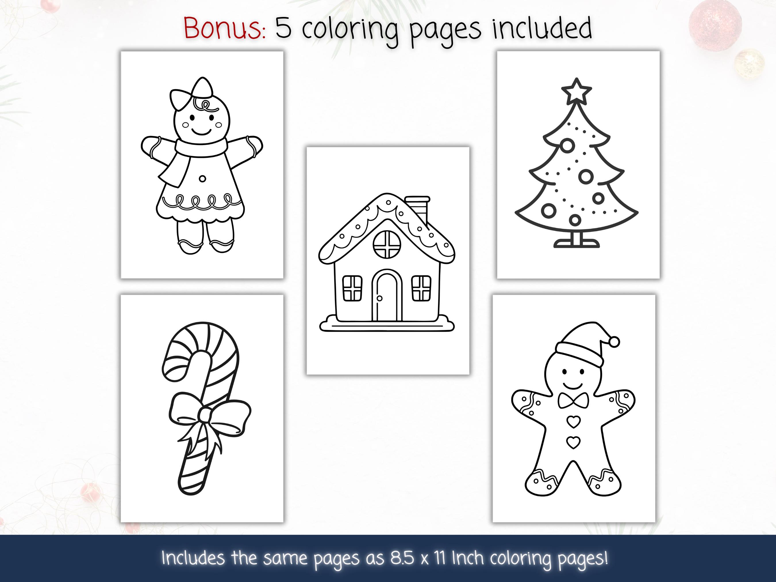 Printable Christmas Coloring Cards | Blank Inside | 5x7 Cards | Bonus ...