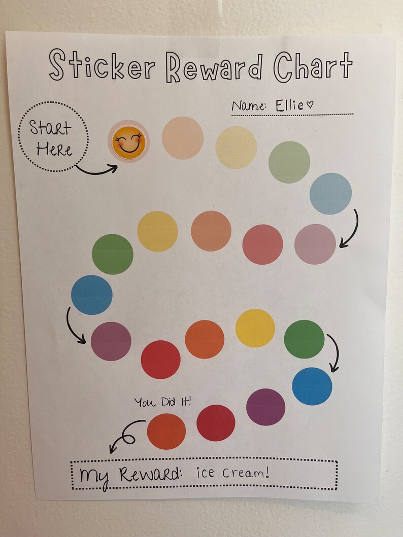 Printable Sticker Reward Charts | Includes FIVE COLORS | Sticker Charts ...