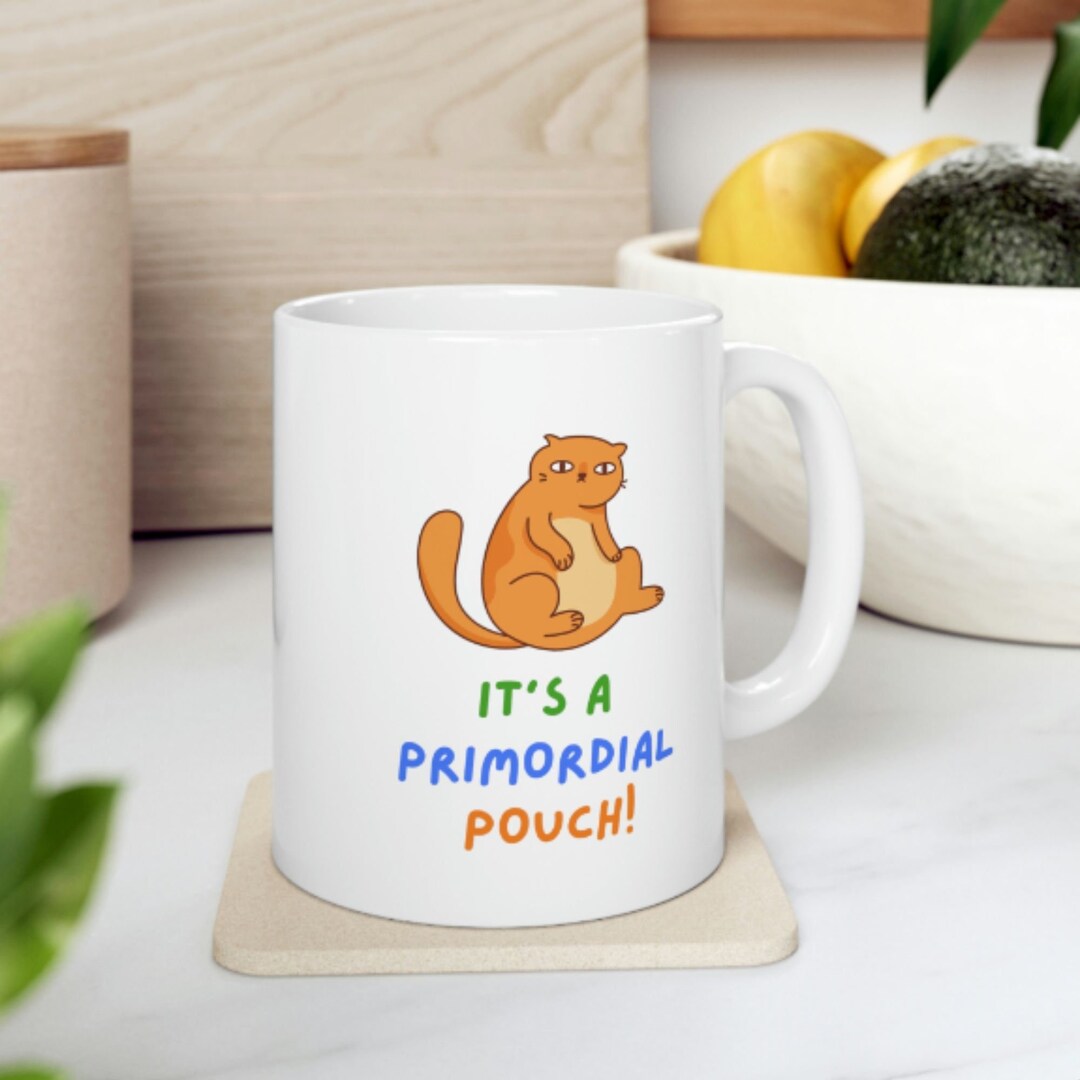 Its a Primordial Pouch Mug, Funny Mug for Fat Cat Lovers, Witty Gift ...