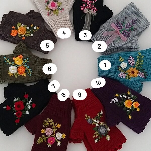 Embroidered Gloves - Etsy