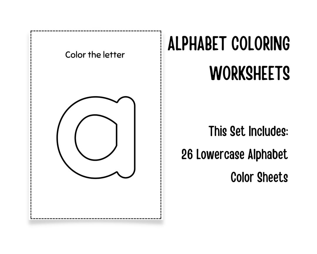 Color the Alphabet Worksheets for Preschool and Kindergarten - Etsy
