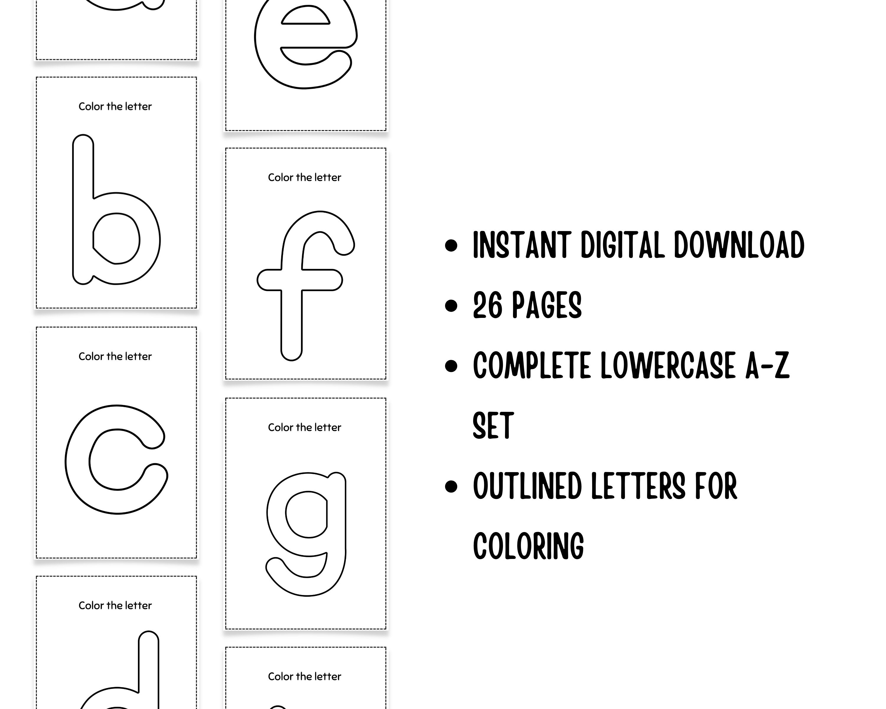 Color the Alphabet Worksheets for Preschool and Kindergarten - Etsy