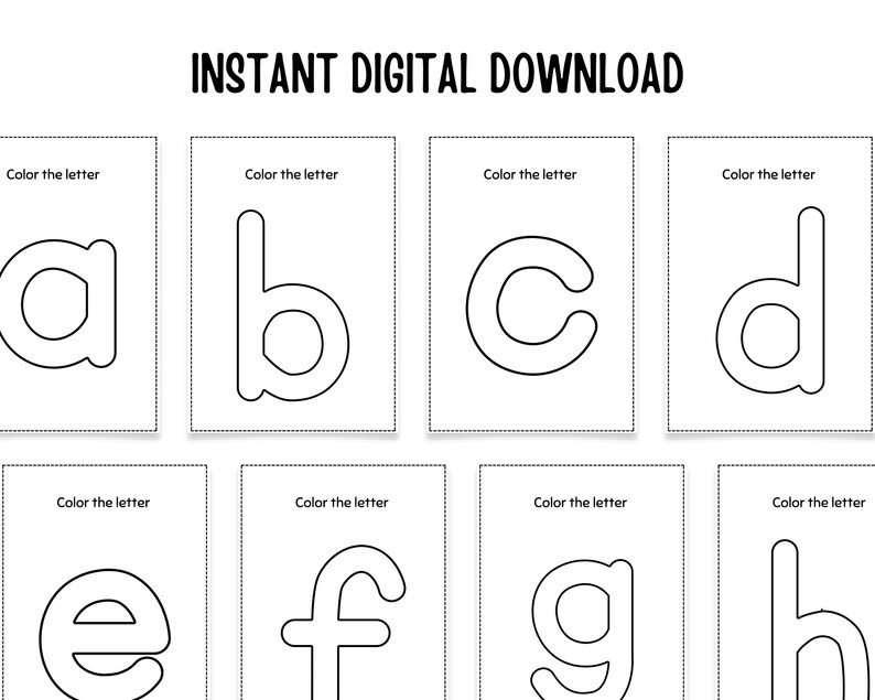 Color the Alphabet Worksheets for Preschool and Kindergarten - Etsy