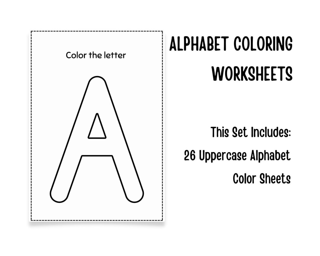 Color the Alphabet Worksheets for Preschool and Kindergarten - Etsy