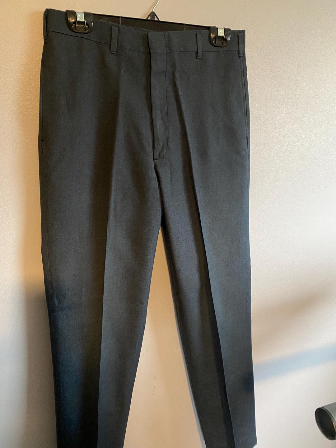 Vintage Men's Pants - Authentic 1970's Retro Slacks - Dark Gray Color ...