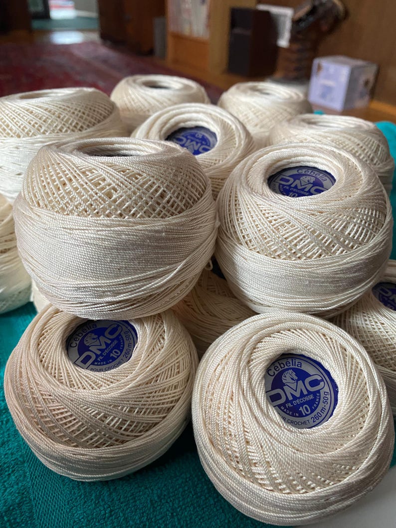 DMC Cebelia Crochet Thread - Vintage - Size 10, 50g - off White Color ...