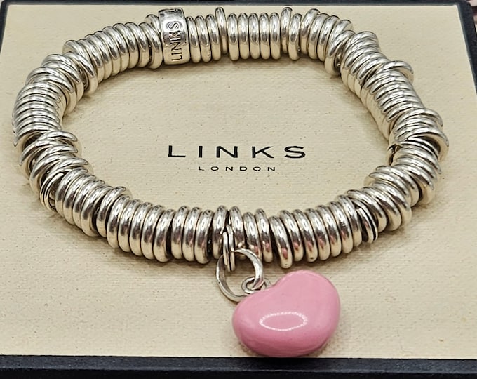 Genuine Links of London Sterling Silver Sweetie Bracelet With Pink ...