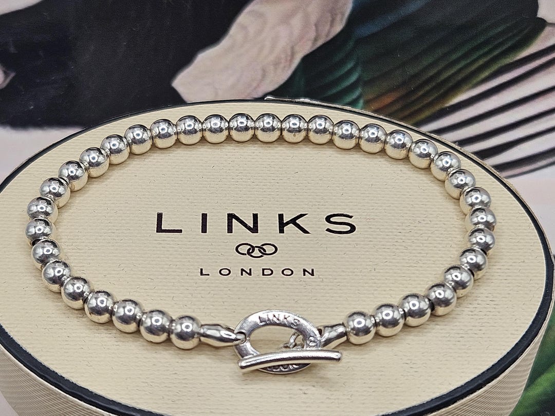 Gorgeous Links of London Silver Ball T Bar Bracelet, Sterling Silver ...