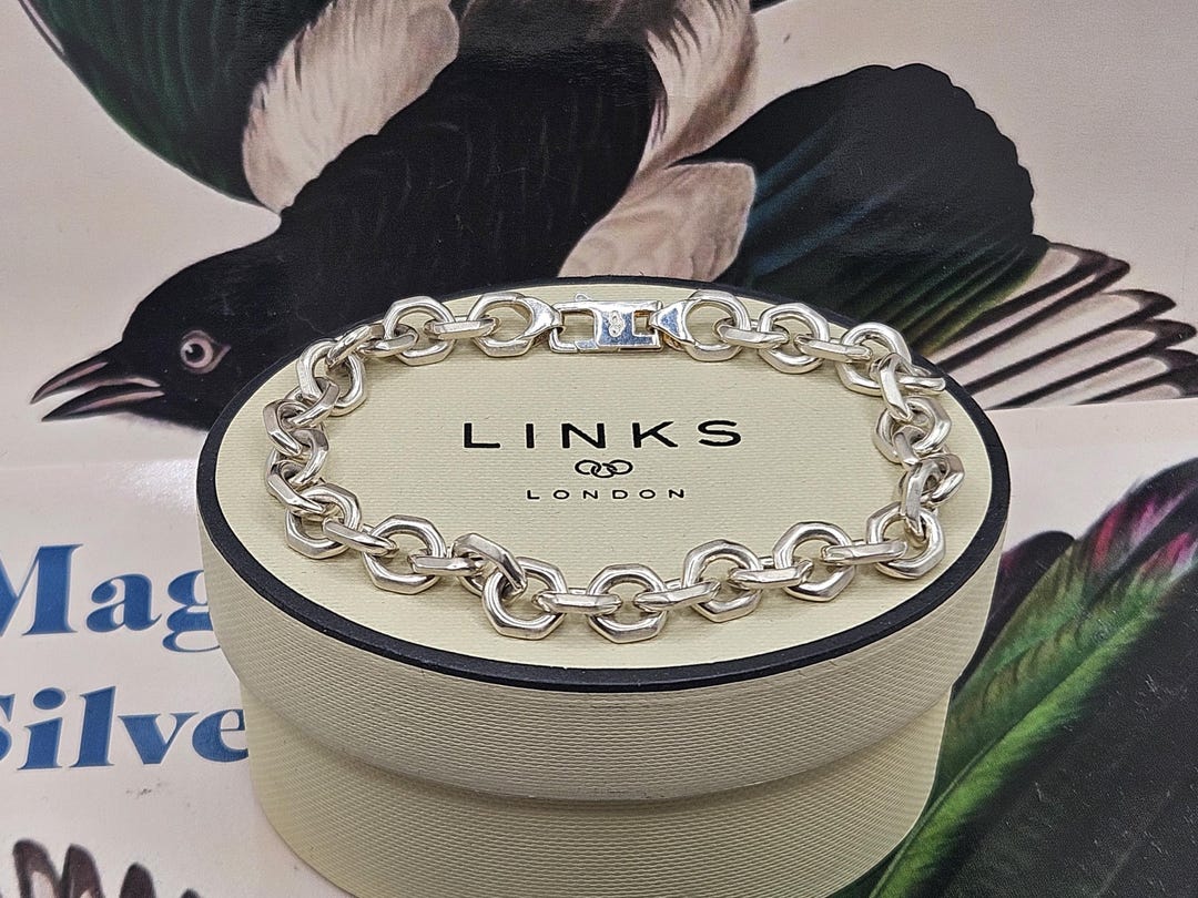 Rare Links of London Sterling Silver Hexagon Chain Bracelet, Sterling ...