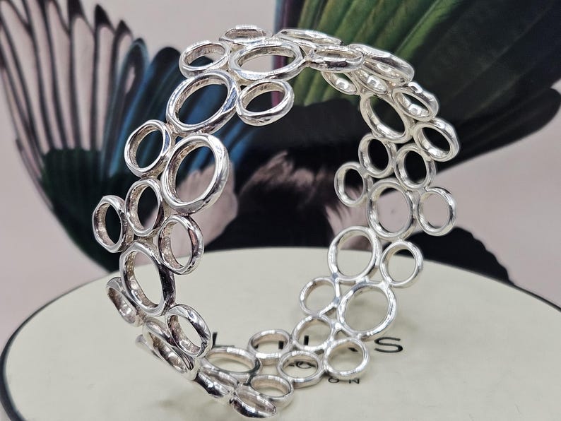 Rare and Stunning Links of London 20/20 Wide Bangle, Sterling Silver, Stamped, Hallmarked, 46g ...