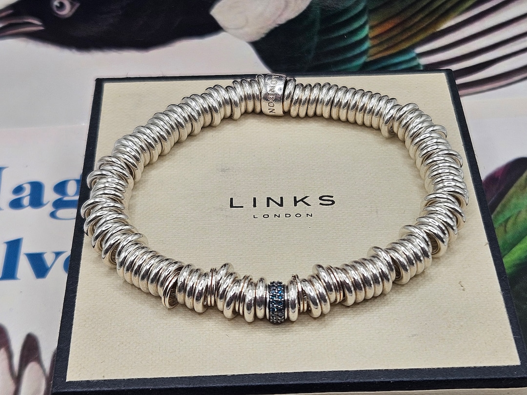 Pristine Links of London Sweetie Bracelet With NEW Blue Diamond Bead ...