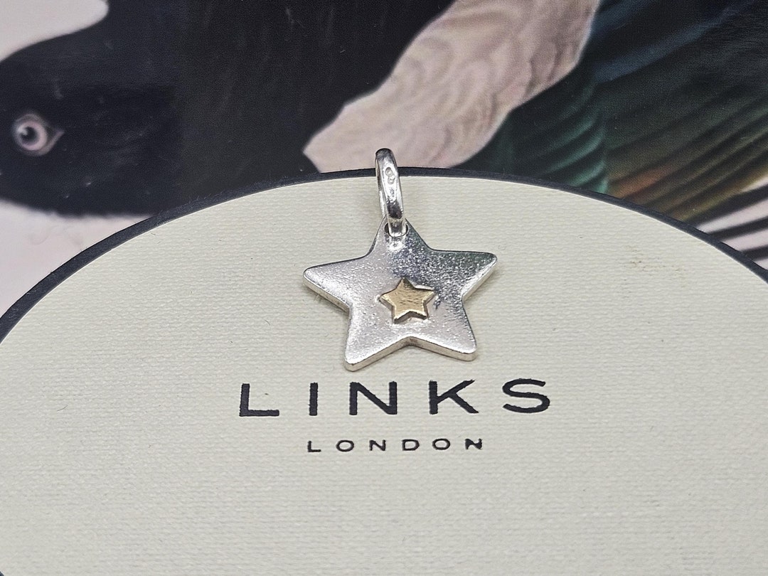 Super Vintage Links of London Star Charm, Sterling Silver, 18k Gold ...