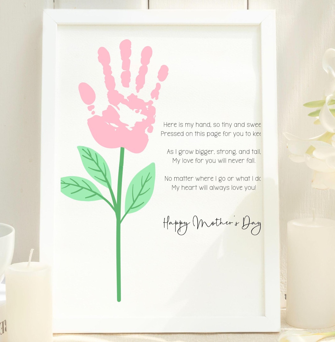 Mother’s Day Handprint Poem, Printable Kids Craft, DIY Handprint Gift ...