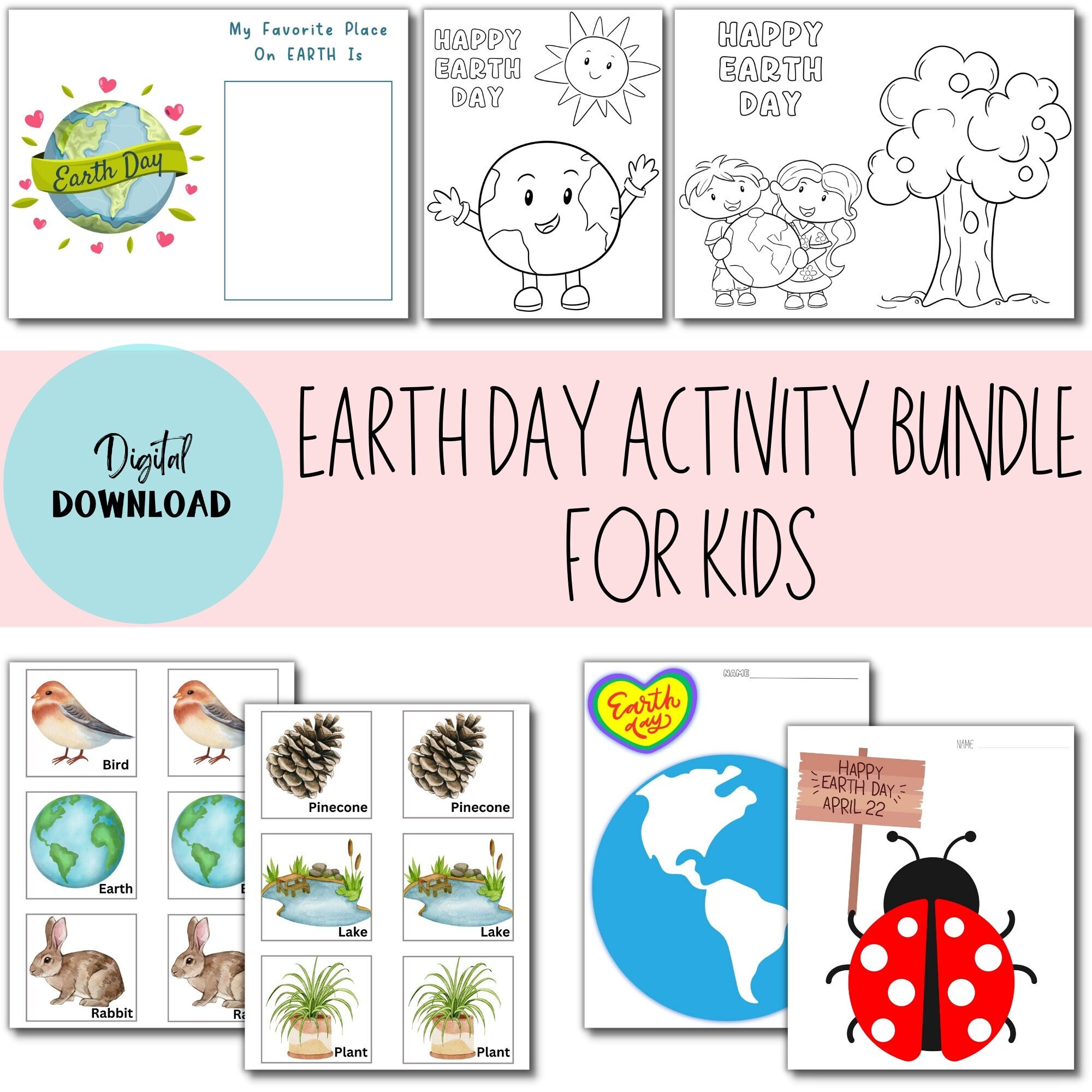 Happy Earth Day Activity Bundle for Kids Printable - Etsy