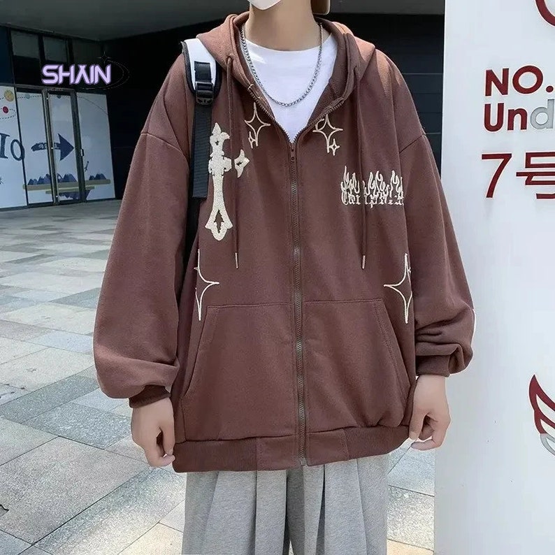 Gothic Embroidery Hoodies, Retro Harajuku Hip Hop Jacket, Y2k Hoodie, Harajuku Clothing ...