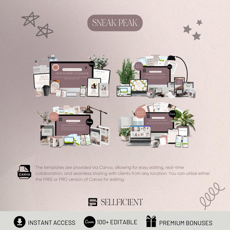 Digital Products Bundle, Canva Templates, Editable Templates, Done for ...