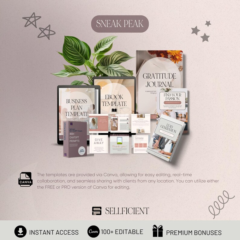 Digital Products Bundle, Canva Templates, Editable Templates, Done for ...