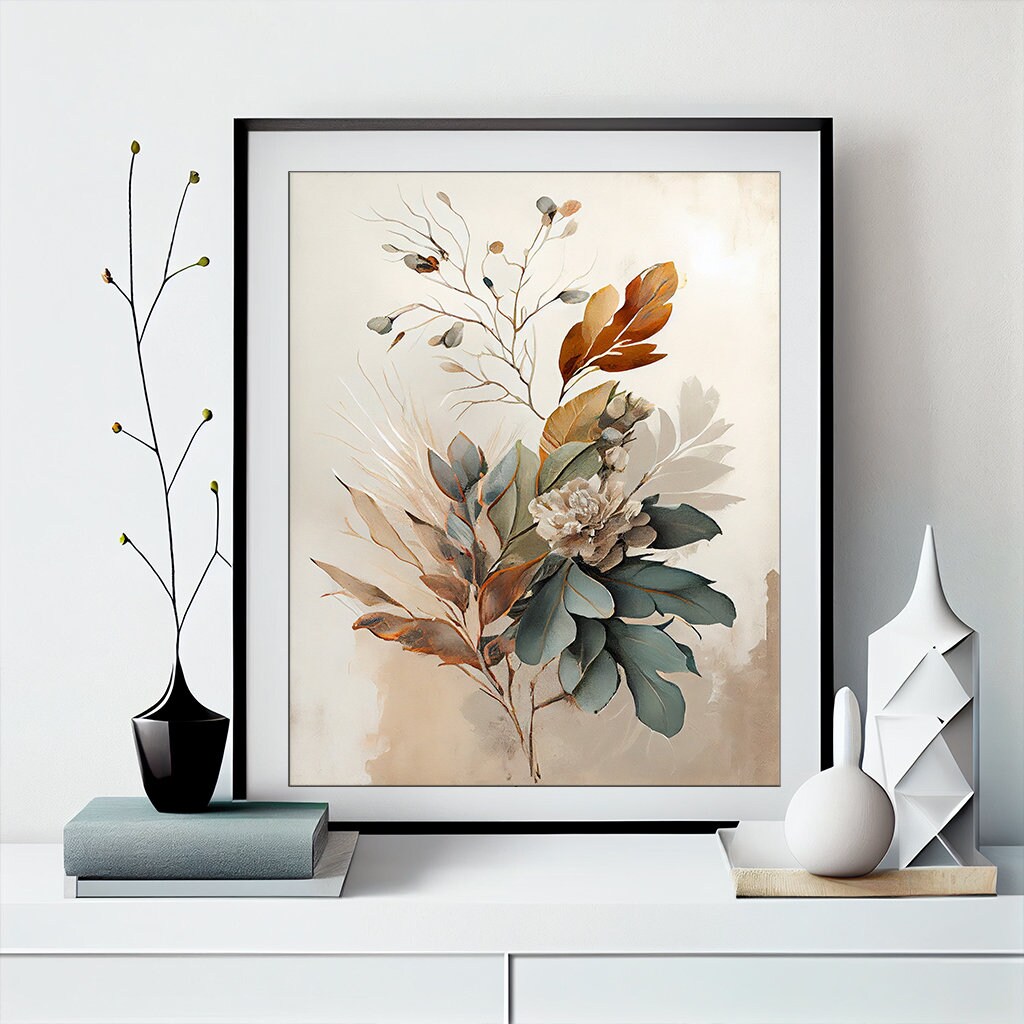 Vintage Botanical Oil Painting Printable, Printable Wall Art Prints ...