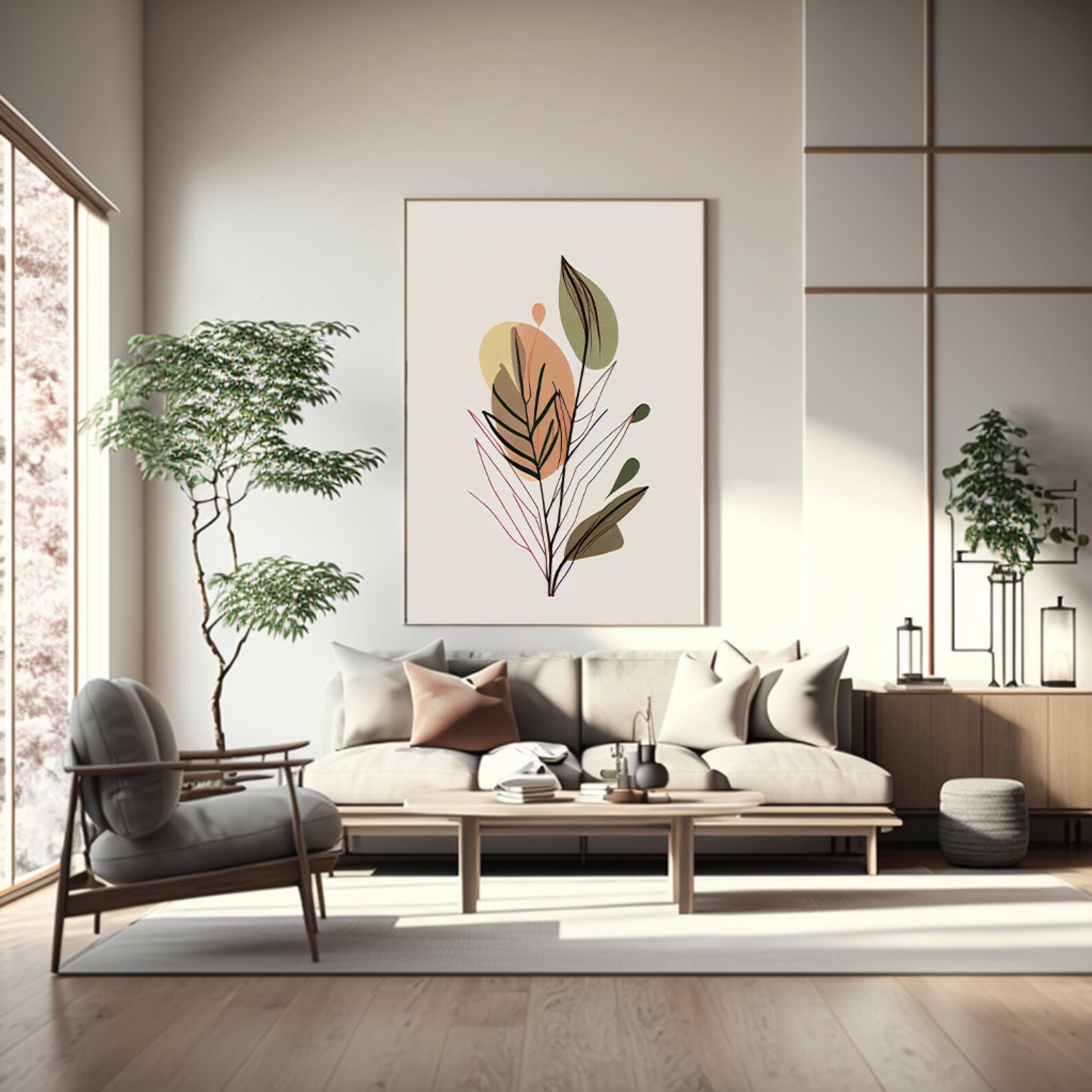 Minimalist Plant Drawing, Digital Art, Digital Download, Printable Art ...